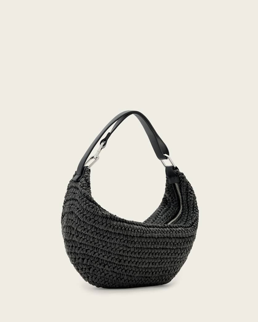 Luna Micro Woven Bag Black | ALLSAINTS